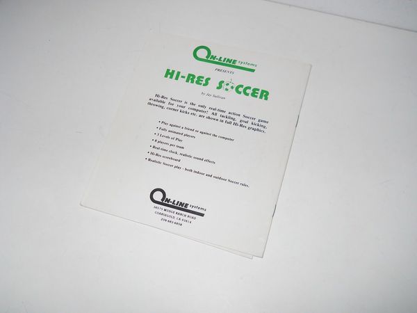 Hi-Res Soccer - Apple II Games